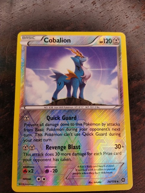 Pokémon TCG Cobalion Steam Siege 74/114 Reverse Holo Rare for sale ...