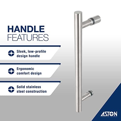 Brushed Stainless Push Pull Door Handle Pull Barn Door Shower Door Long ...