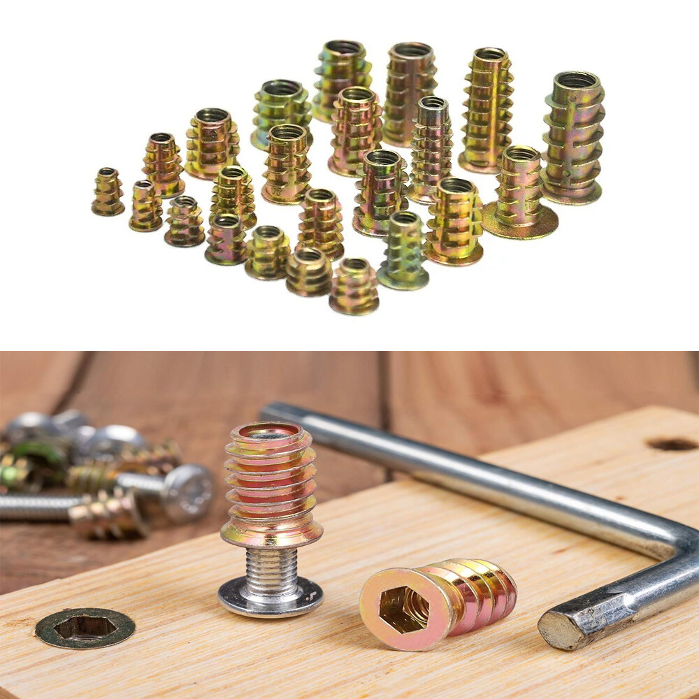 5/10/25Pcs M4-M10 Zinc Hex Drive Head Screw Insert Nut Threaded For ...