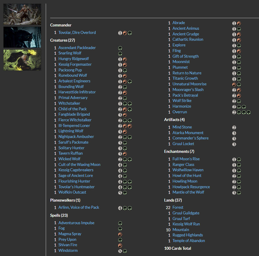 Tovolar, Dire Overlord Werewolf MTG EDH Custom Commander Deck Werewolf ...