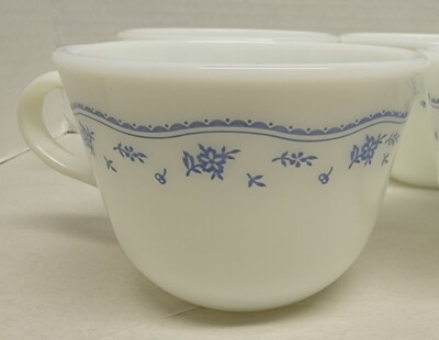 Vintage Pyrex Morning Blue Corning 8 Tea Cups Coffee Cups | eBay