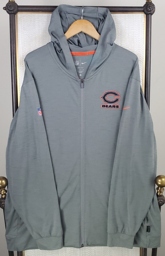 NIKE x BEARS Size 3XL Mens Full Zip Hooded Jacket Lightweight Dri-Fit ...