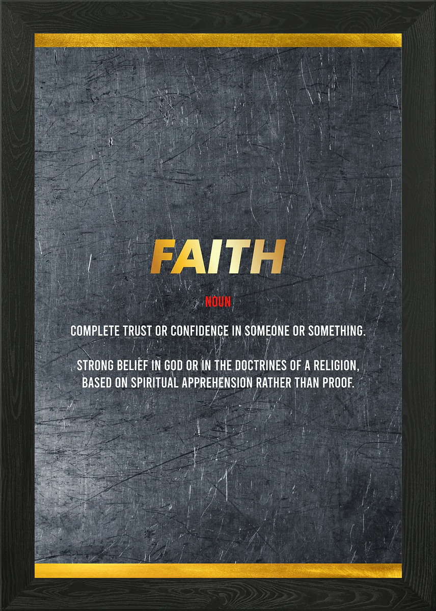 faith definition poster Framed Wall Art Poster Canvas Print Picture ...