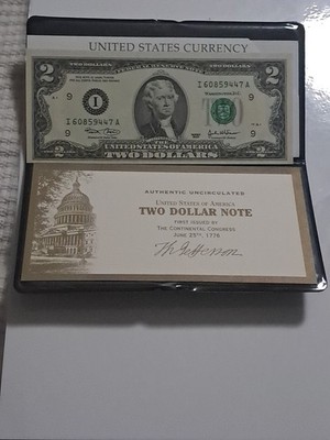 Authentic Uncirculated USA Two Dollar Note June 25th 1776 | eBay