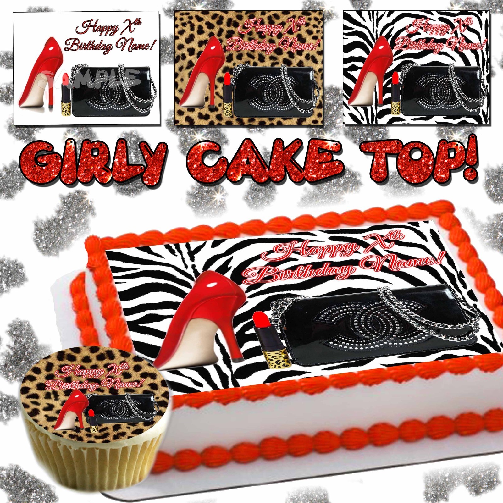 Red Leopard Print Cake