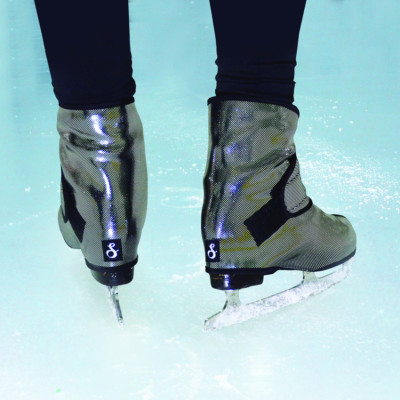 Insulated ice Skate Cover - Figure Skate Boot Warmers Sk8Wraps™ SILVER ...