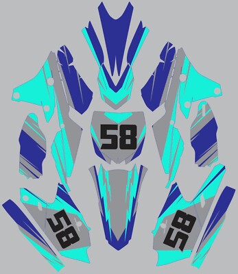 Graphics for Yamaha YZ250f 450f YZ450f 250F 2014 2015 2016 2017 Teal ...