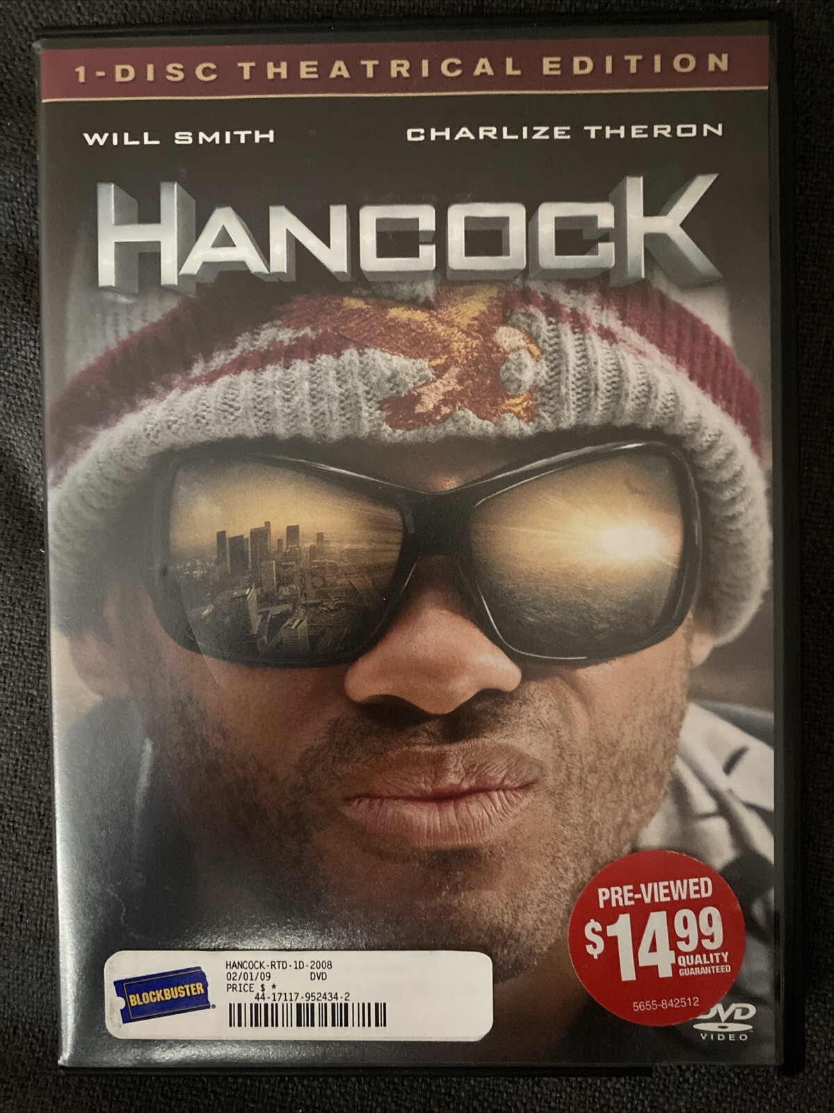 Hancock (DVD, 2008, Widescreen Theatrical Edition) Will Smith, Charlize ...