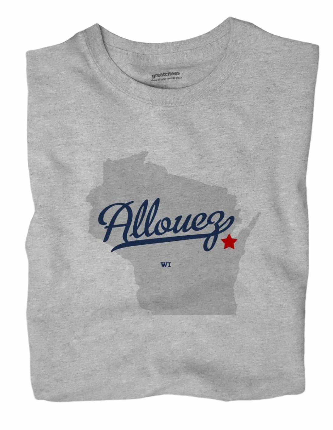 Allouez Wisconsin WI Wis Wisc T-Shirt MAP | eBay