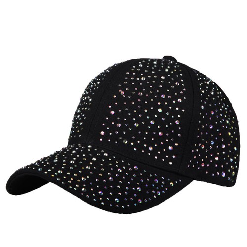 Lady Shiny Rhinestones Baseball Caps Adjustable Casual Sport Bling Sun ...