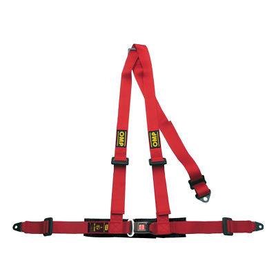 OMP ROAD 3 3 POINTS RED SEATBELT Harness Belts Race Racing Rally ...