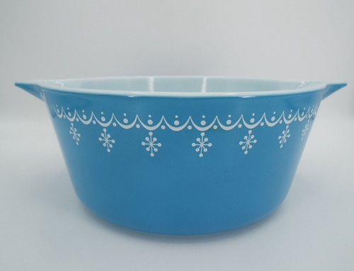 Vintage Pyrex 475-B Blue Snowflake Garland 2-1/2 Quart Casserole Dish ...