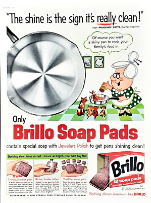 Brillo soap pads ad Vintage 1960 original advertisement 13.5 x 10" | eBay