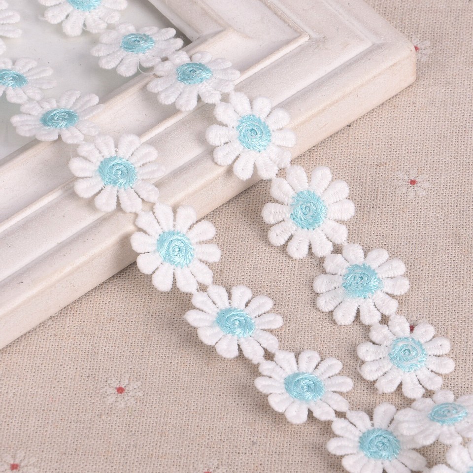 Daisy Flower Trim Lace Fabric Embroidery Ribbon DIY Apparel Sewing ...