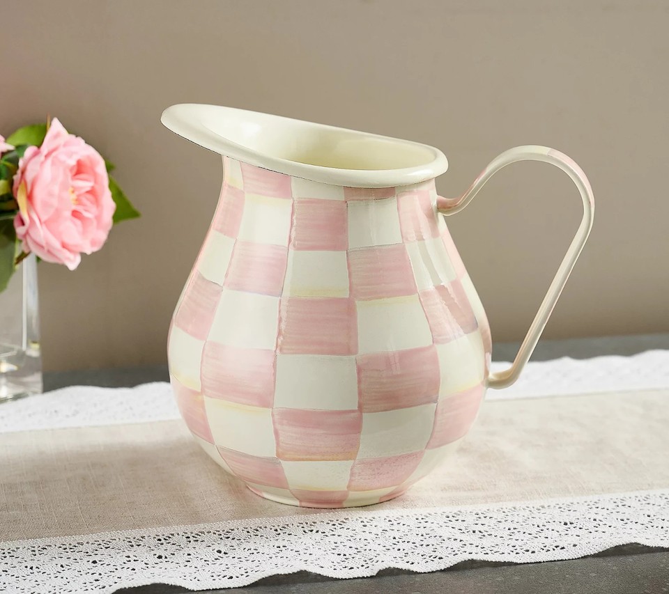 MacKenzie- Childs Enamel Pitcher - Courtly Check NEW | eBay