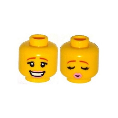 LEGO - Minifig, Female Head Pink Lips, Smile / Eyes Closed, Kissing ...