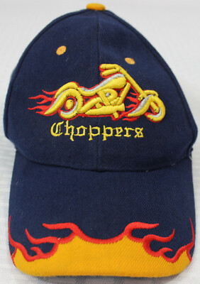 Choppers Baseball Cap Hat Flames Yellow / Red Motorcycle Adjustable | eBay