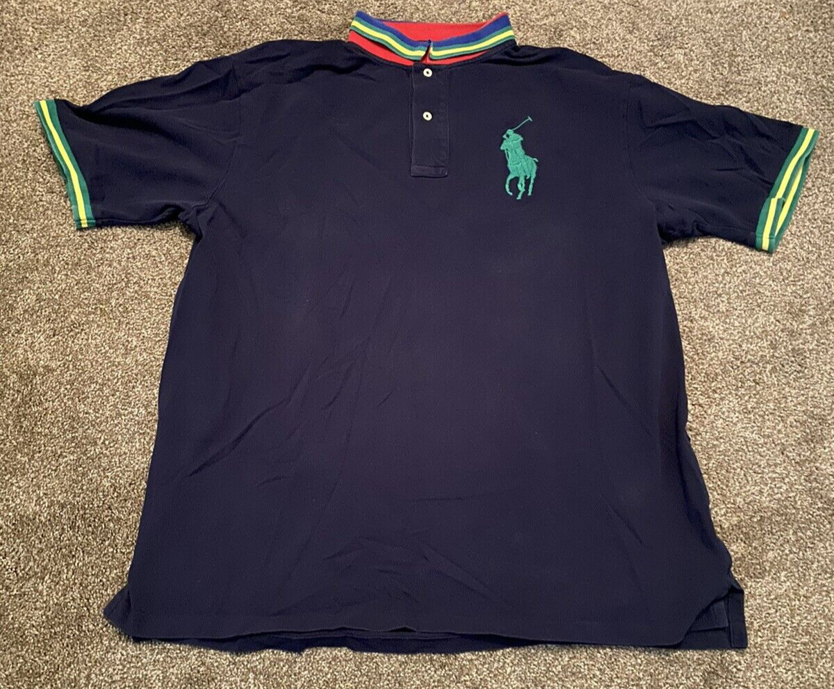 Polo Ralph Lauren Size XLT Navy Blue Big Green Pony R… - Gem