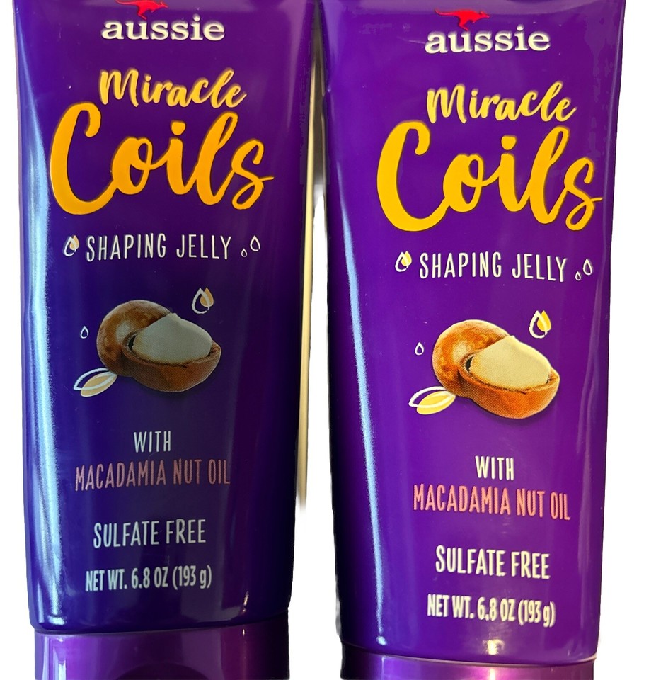 Lot Of 2 Aussie Miracle Coils Shaping Jelly with Macadamia Nut Oil, 6.8 ...