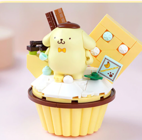 SANRIO POMPOMPURIN BUILDING BLOCK ANIME CUPCAKE figure CARTOON FAMILY ...
