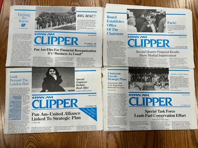 Pan Am Clipper Employee Newspaper July, Aug, Oct, Nov, Dec 1990 ...