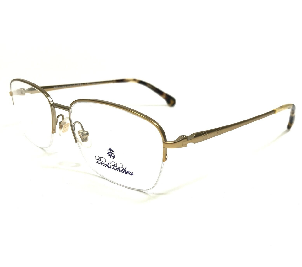 Brooks Brothers Eyeglasses Frames BB1022 1640 Gold Square Half Rim 54 ...