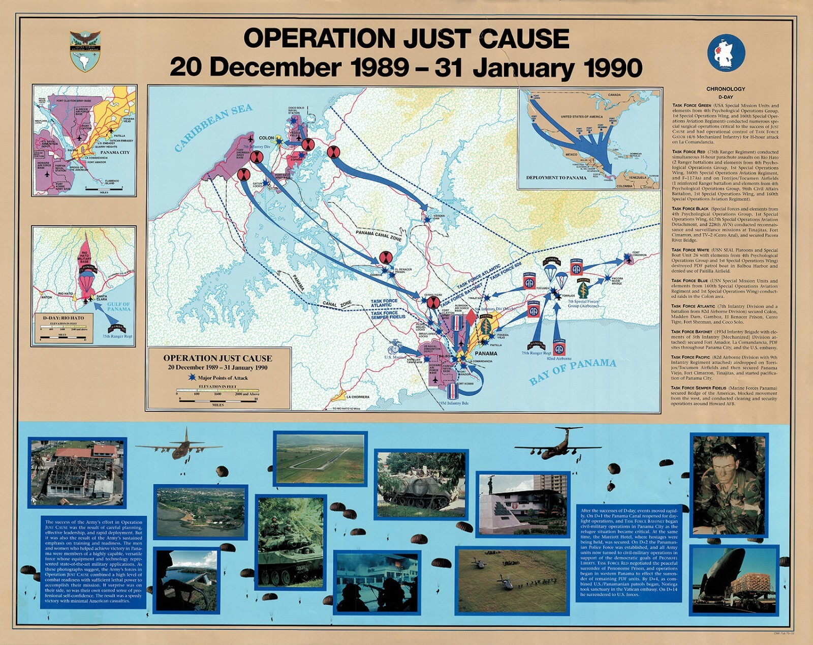 Operation Just Cause - Military War Map - American Invasion of Panama ...