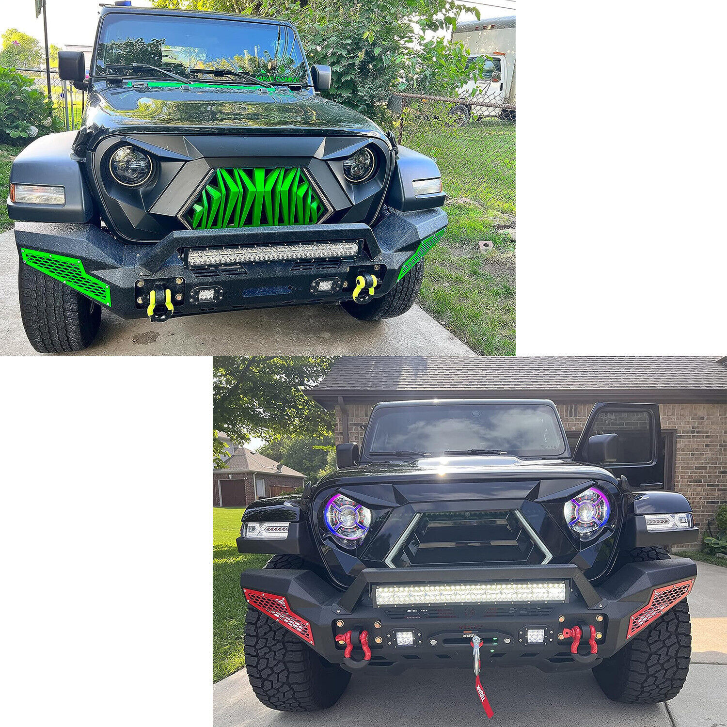 Vijay Fit 2007-2018 Jeep Wrangler JK Front or Rear Bumper with Lights ...