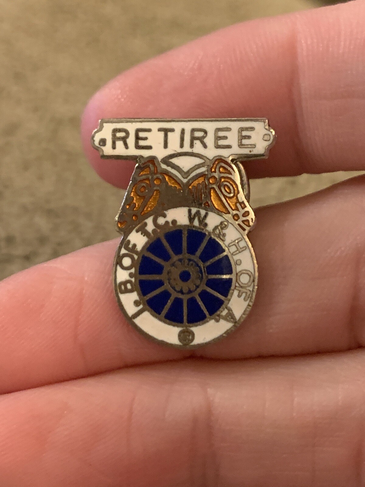 Vintage I.B. Of T.C. Retiree Silver Tone Enamel Lapel Pin (GW9) | eBay