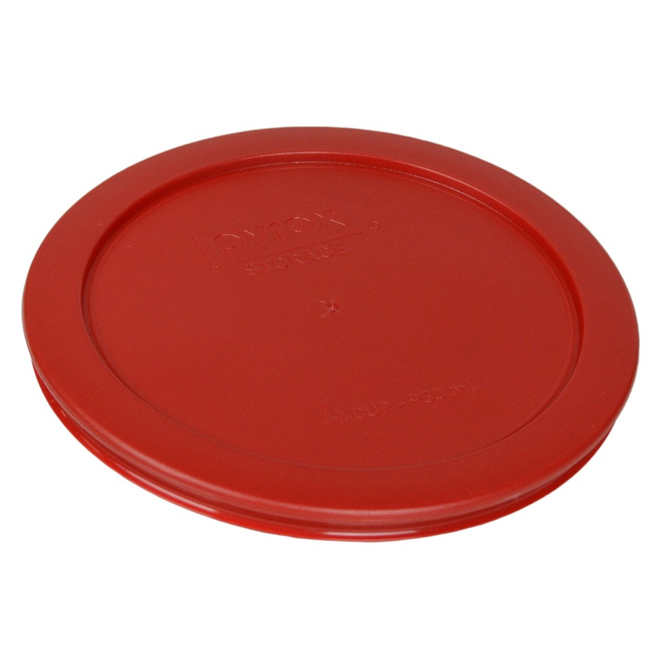 Pyrex 7201-PC 4 Cup Dark Red Round Plastic Lid 4PK New for Glass Bowl ...