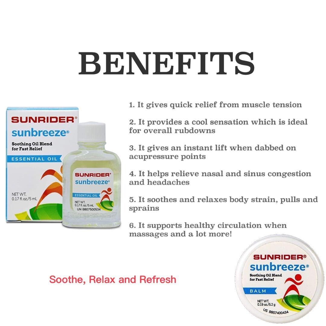 Sunrider Sunbreeze Essential Oil ( 0.17 fl. oz ) Pain Relief Muscle ...