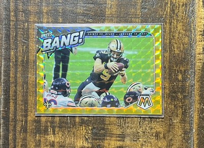 Drew Brees •BANG REACTIVE YELLOW•Insert 50/89 SP 2021-22 Panini Mosaic ...