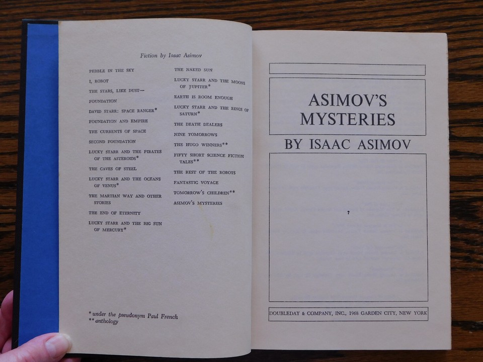 1968 FIRST EDITION Asimov's Mysteries by Isaac Asimov (Hardcover) | eBay