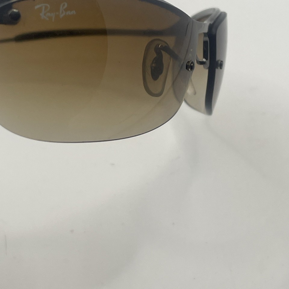 Ray Ban Sunglasses RB3186 63-15 Gun Metal Rimless Flex Hinge Wrap Metal ...
