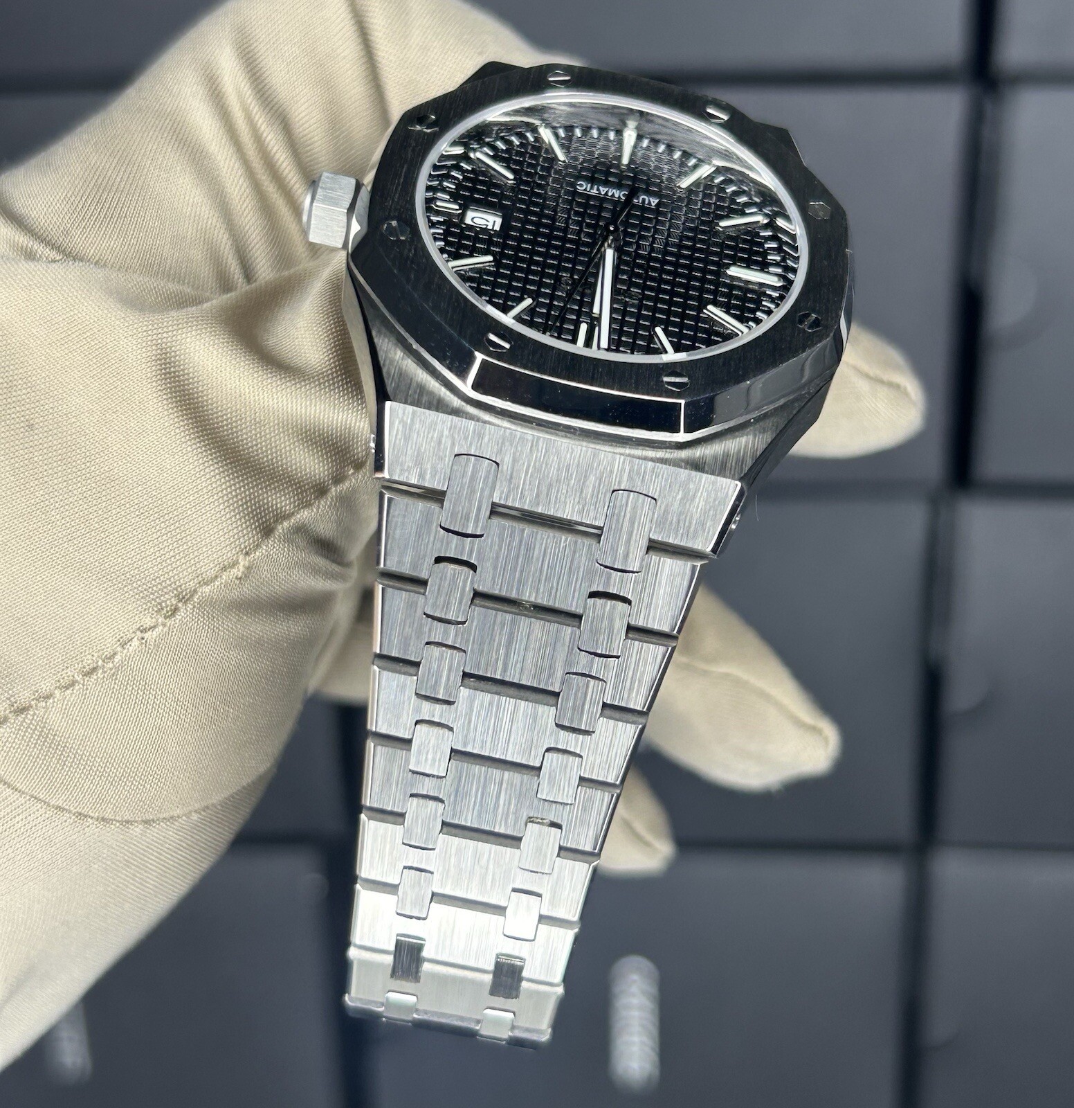 S-Logo AP Homage Mod Black Dial NH35 41mm Automatic Movement Watch 🇺🇸 ...