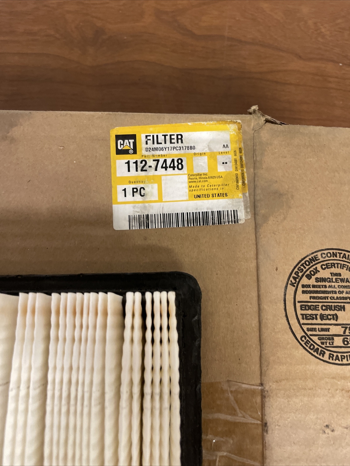 Genuine Caterpillar CAT Air Filter Element 112-7448 1127448 for sale ...