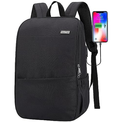 Deep Storage Laptop Backpack with USB 15.6 inch Black Daypack Backpacks ...