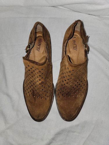 Born Nanna Rust Brown Suede Perforated Ankle Boots Size 7.5 Women's ...