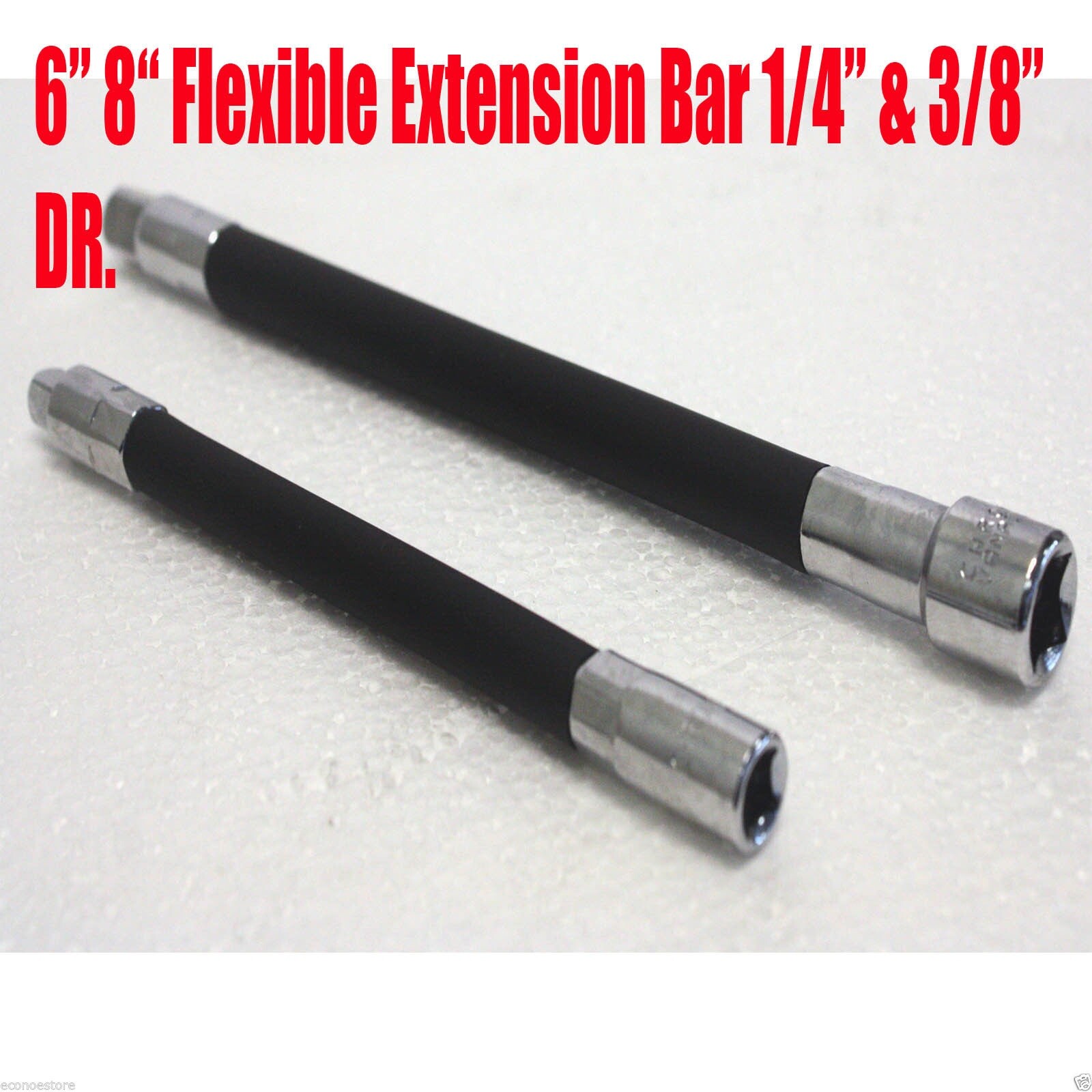 2pc Flexible Extension 8" Long 3/8" & 6" Long 1/4" Socket Bar Ratchet ...