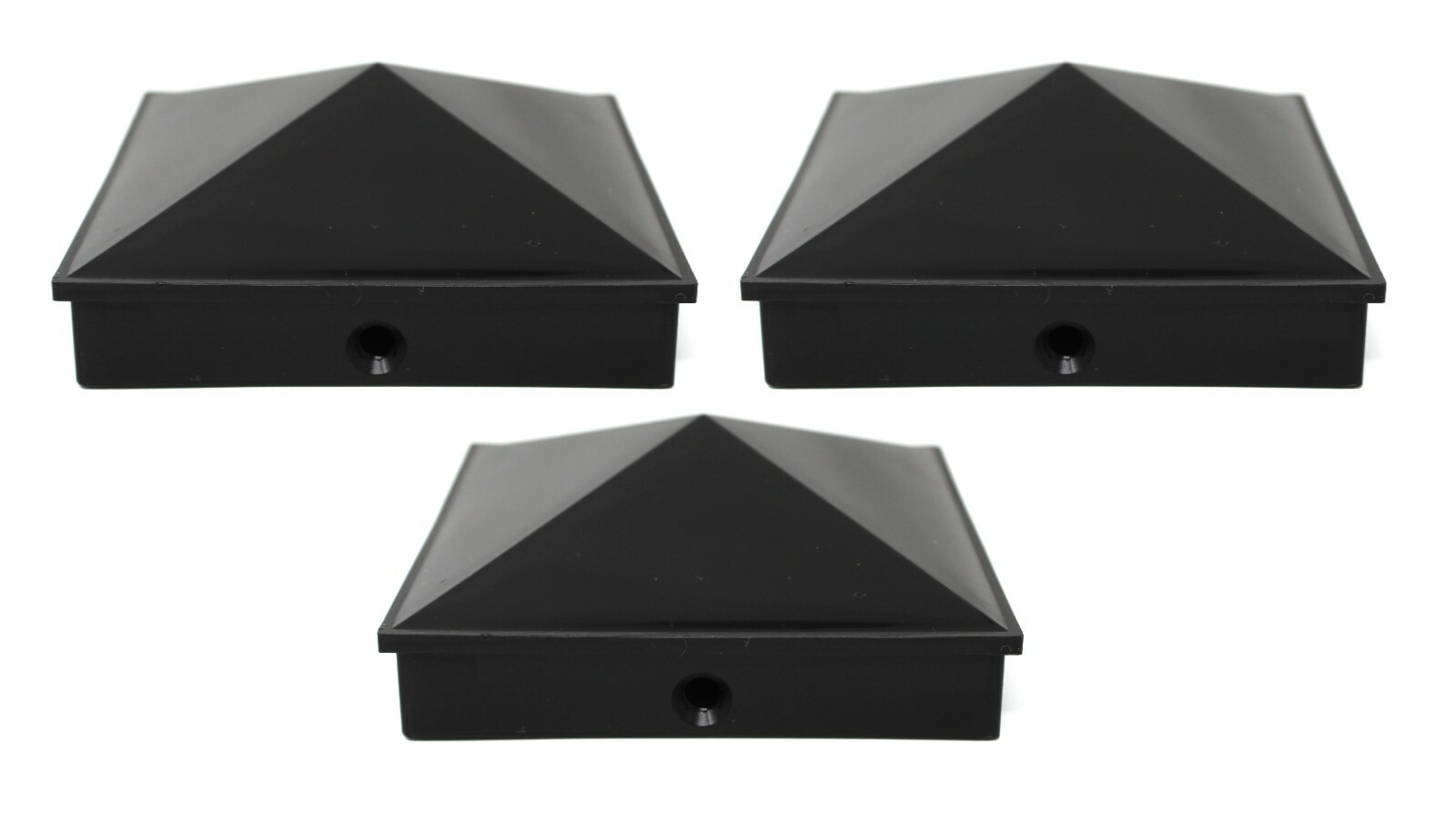 6x6 Nominal (5-1/2"x5-1/2") Black Plastic Pyramid Fence Cap 1, 2, 3, 4 ...