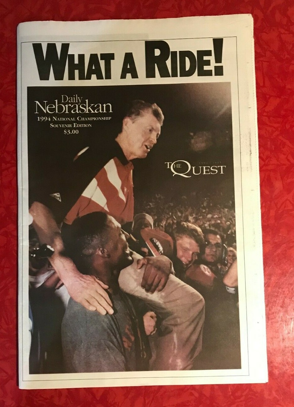 DAILY NEBRASKAN 1994 NEBRASKA HUSKERS NATIONAL CHAMPIONSHIP SOUVENIR ...
