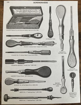 Book Clipping Photo Vintage Tools Screwdrivers Wall Art | eBay