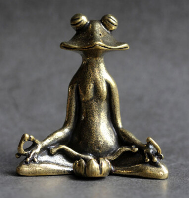 Solid Brass Frog Figurine Statue Decoration Ornament Animals Figurines ...