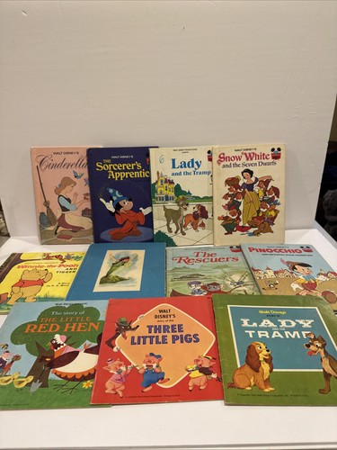 Rare Lot of 11 Vintage Walt Disney Books, Peter Pan Pop Up, Mickey ...