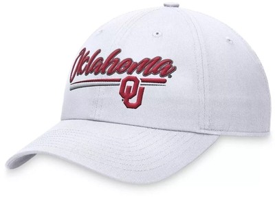 OKLAHOMA SOONERS HAT WHITE RELAXED FIT NCAA FOOTBALL TEAM LOGO NEW CAP ...