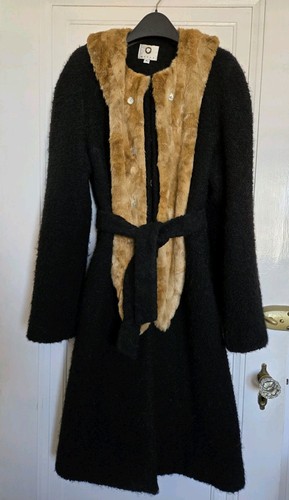MAISON MAYLE 1940'S VINTAGE INSPIRED FAUX FUR ALPACA WOOL BOUCLE COAT ...