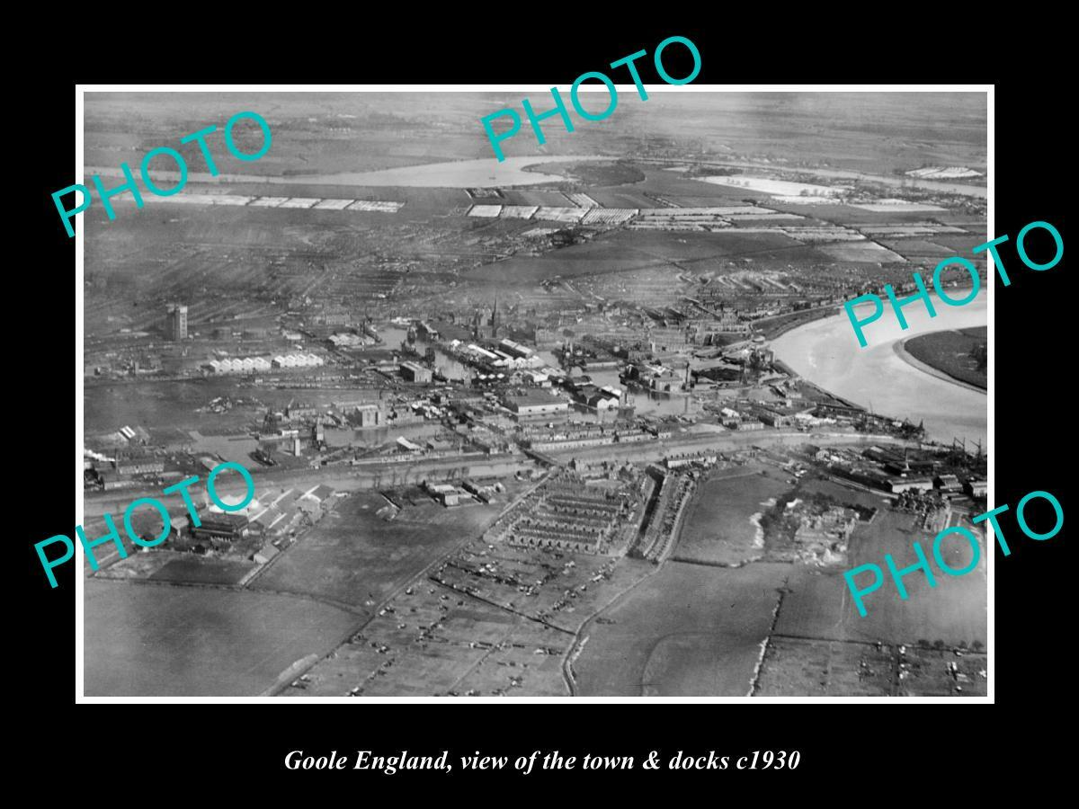 OLD 8x6 HISTORIC PHOTO OF GOOLE ENGLAND VIEW OF THE TOWN & DOCKS c1930 ...