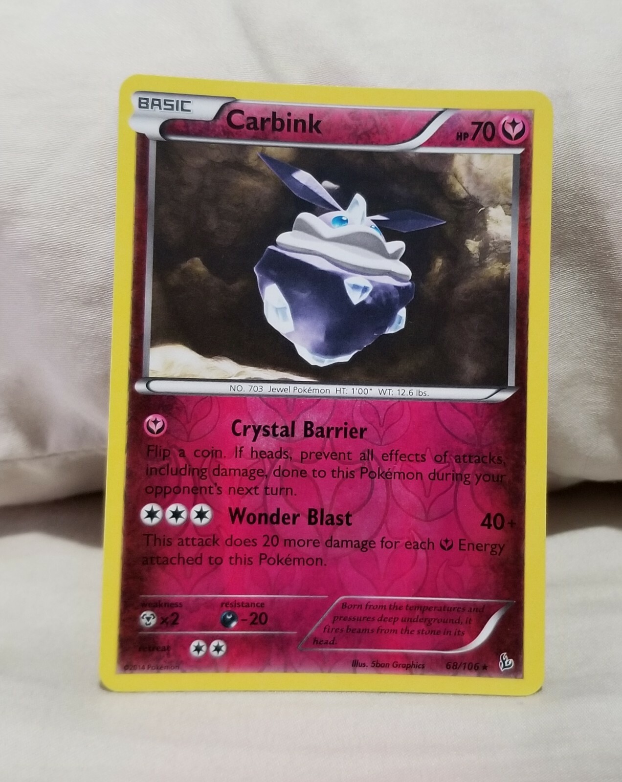 Carbink Pokemon TCG Flashfire Reverse Hologram Holofoil Holo Foil Card ...