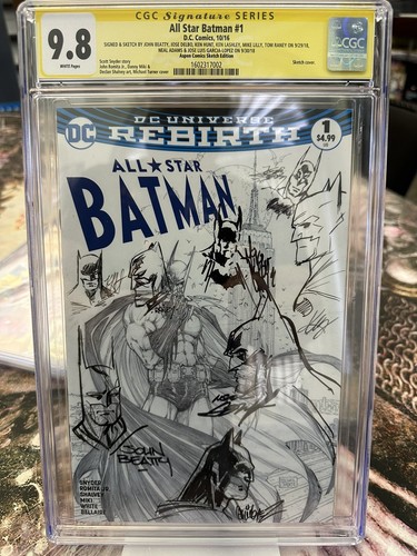 All Star Batman #1 CGC 9.8 SS Sketched 8x Adams, Lopez Aspen Sketch ...