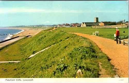 Vintage 1960s Suffolk Postale, Pakefield Cliffs, Lowestoft, Soleil, Mer ...
